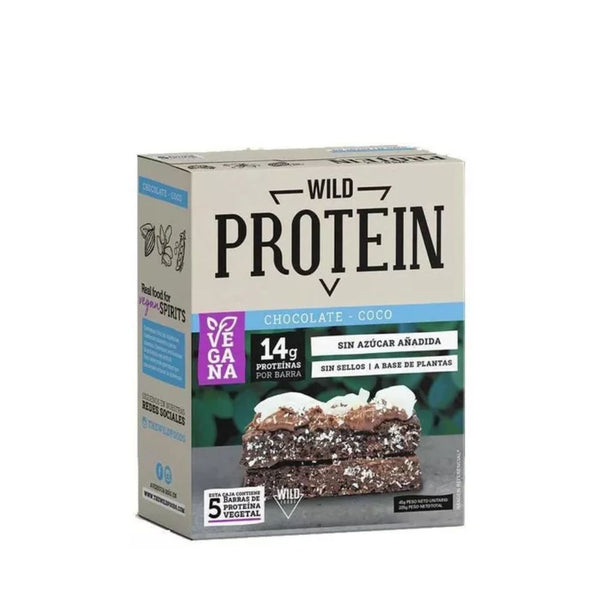 BARRA PROTEINA CHOCOLATE COCO WILD PROTEIN 5 UNIDADES – Mercado Natural